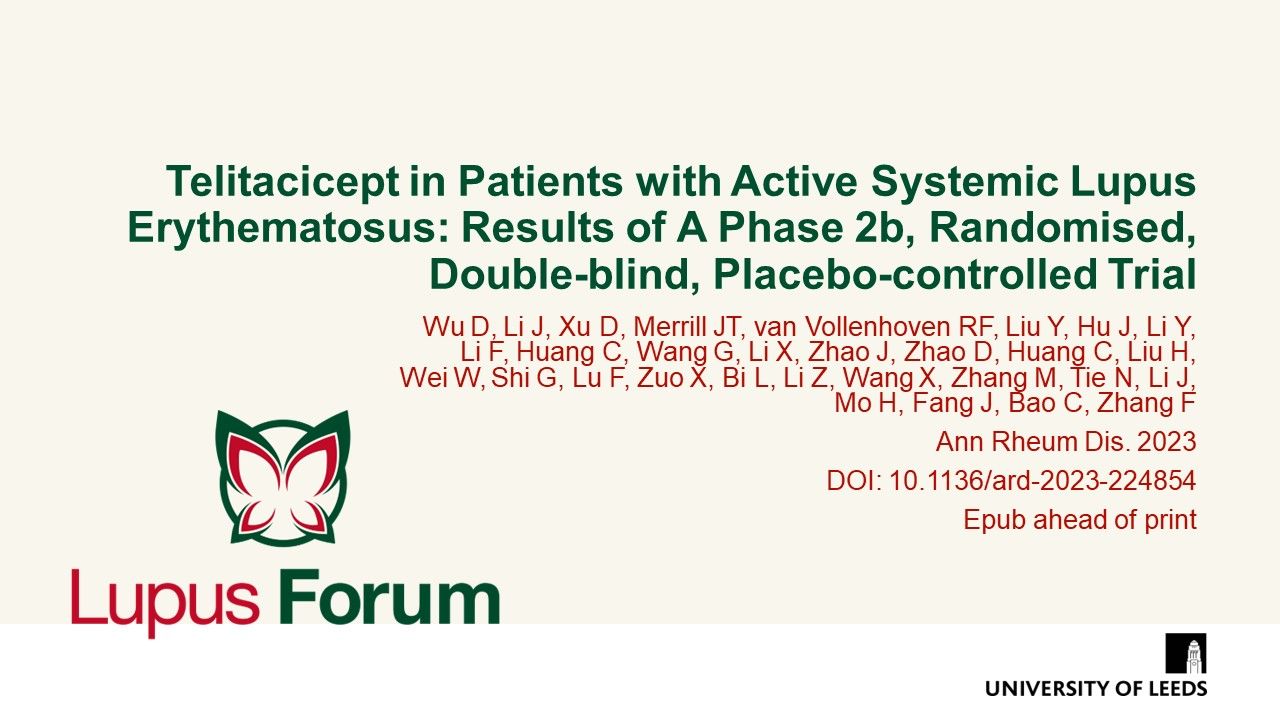 Telitacicept in Patients with Active Systemic Lupus Erythematosus ...