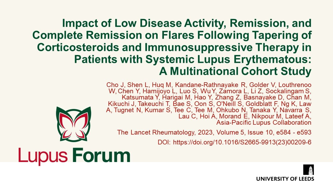 Impact of Low Disease Activity, Remission, and Complete Remission on Flares Following Tapering ...